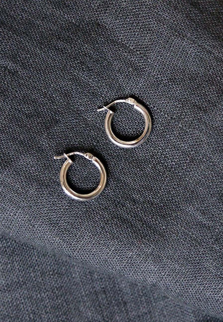 White Gold Small Creole Hoops – Adriana Chede Jewellery
